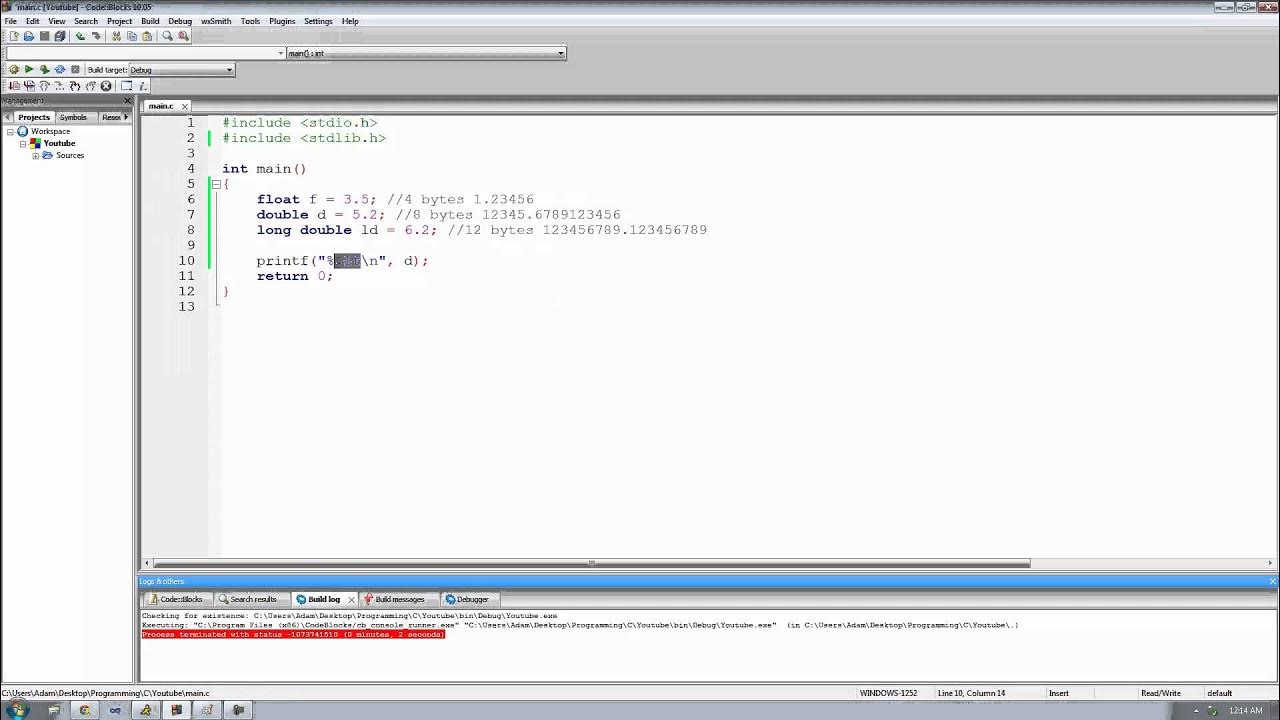 C Programming Tutorial 40, Floating Point Data Types - YouTube