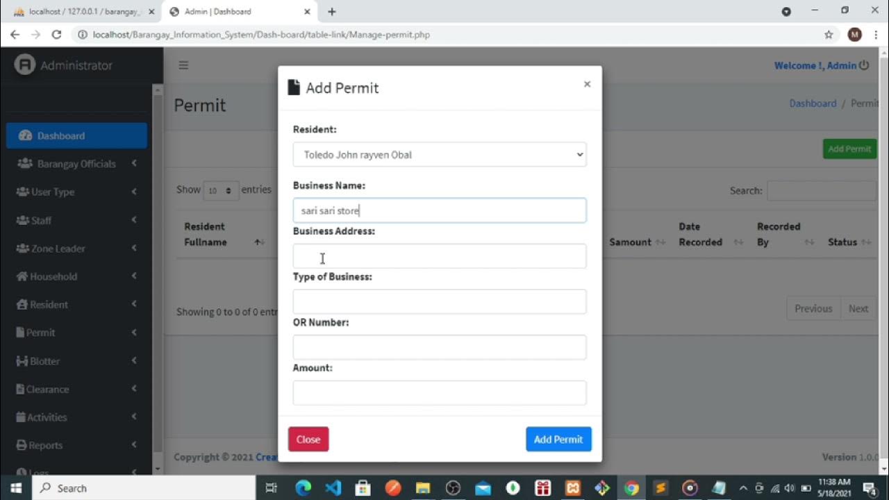 BARANGAY INFORMATION SYSTEM USING PHP/PDO(OOP) - YouTube