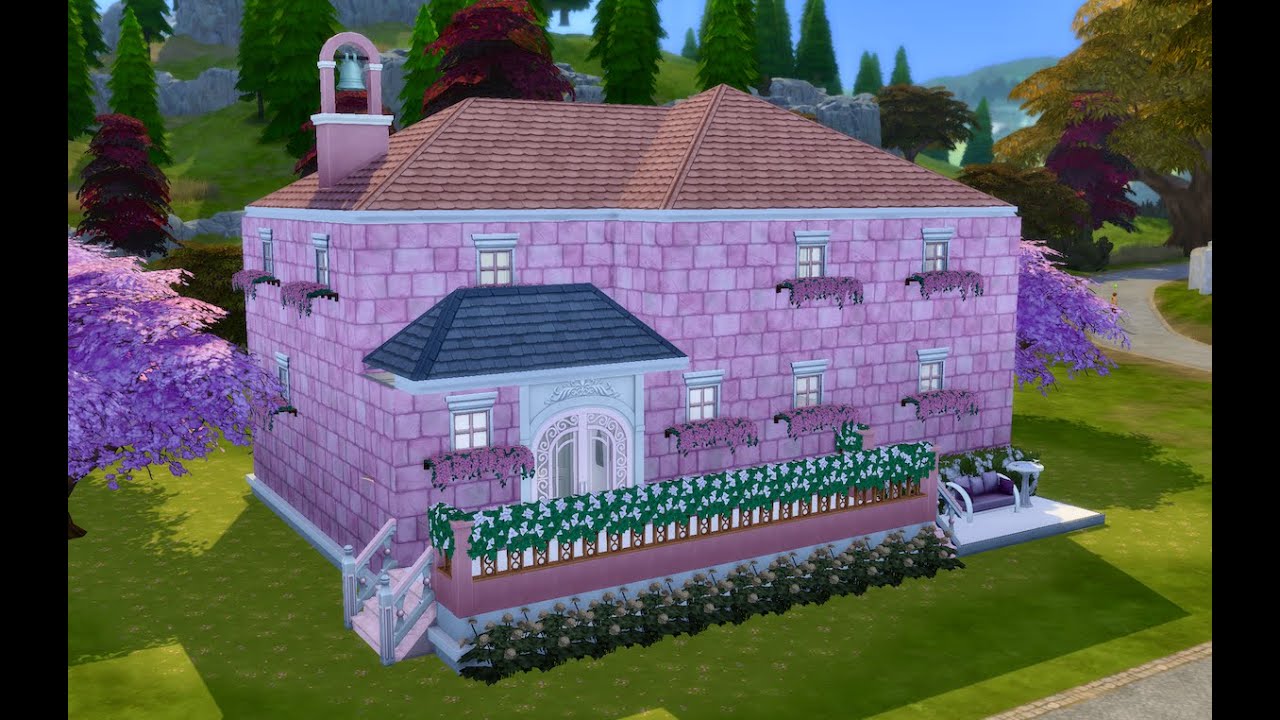 Sims 4 - Pink House Speed Build - YouTube