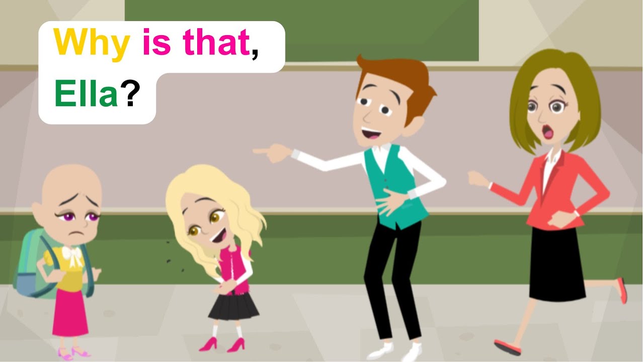 Ella is bald - Funny English Animated Story - Ella English - YouTube