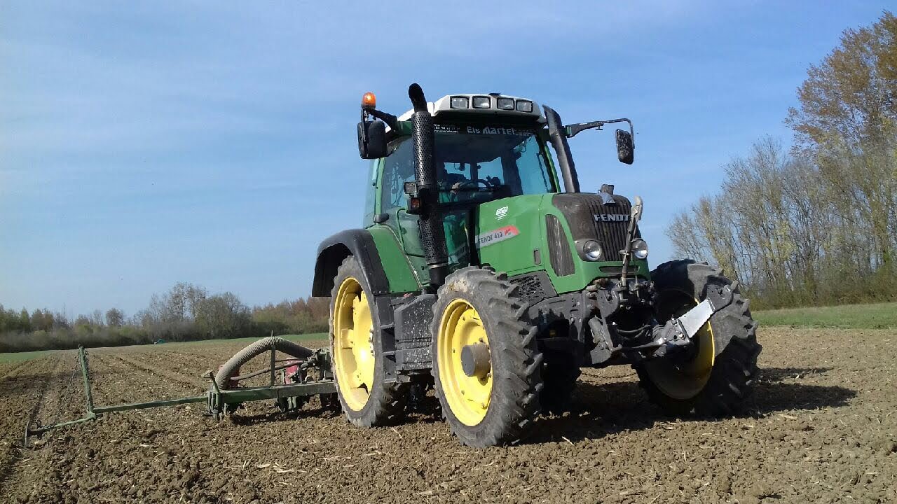 Fendt 413 avec nodet au semis de Maïs 2019 - YouTube