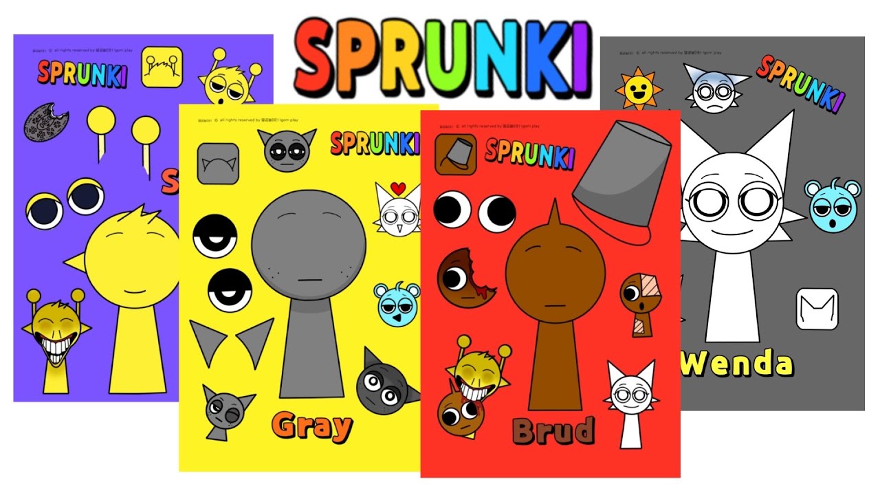 diy sticker 인크레디박스 스프런키 스티커놀이 incredibox SPRUNKI diy Stickers #sticker ...