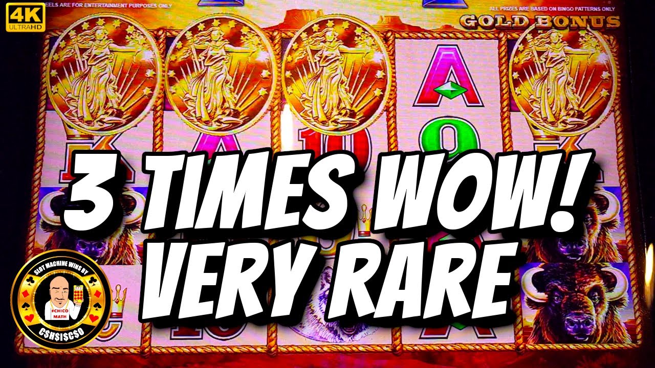 3 TIMES! WOW! VERY RARE on Buffalo Gold slot machines - YouTube