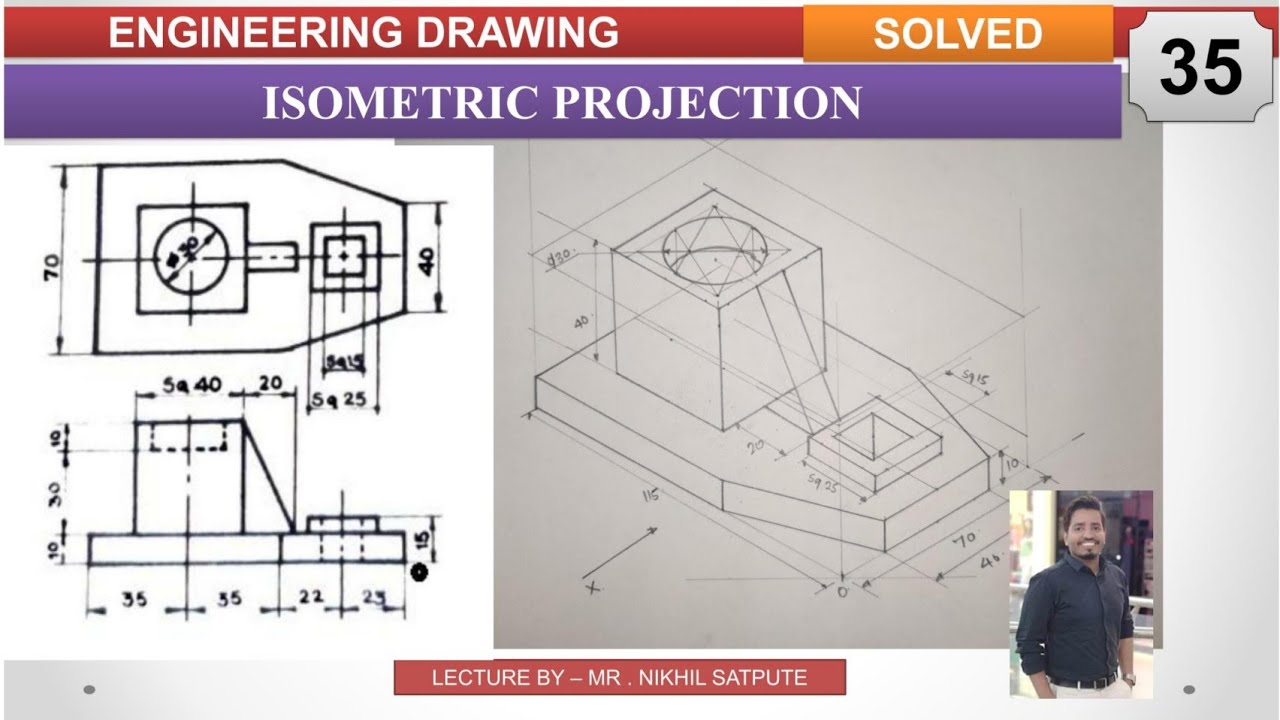Engineering Drawing | Isometric Projections Problem 35 | Learn with ...