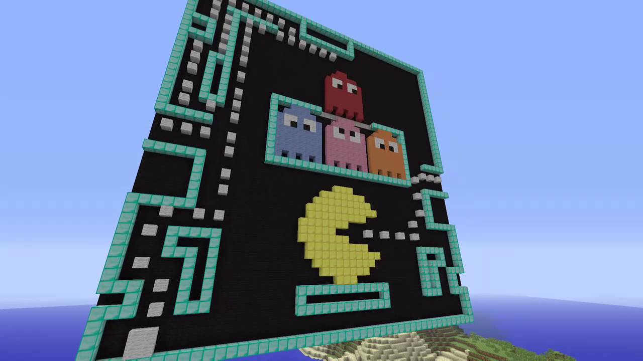 Pacman Minecraft pixel art - YouTube