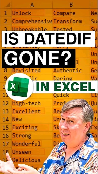 Excel Is DATEDIF Gone from Excel? #shorts #excel #excelfunctions - Episode S0031 - YouTube