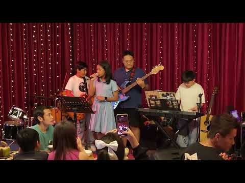 10yo Twin Girl with Kids Band Performing Demons by Imagine Dragons in July 2025