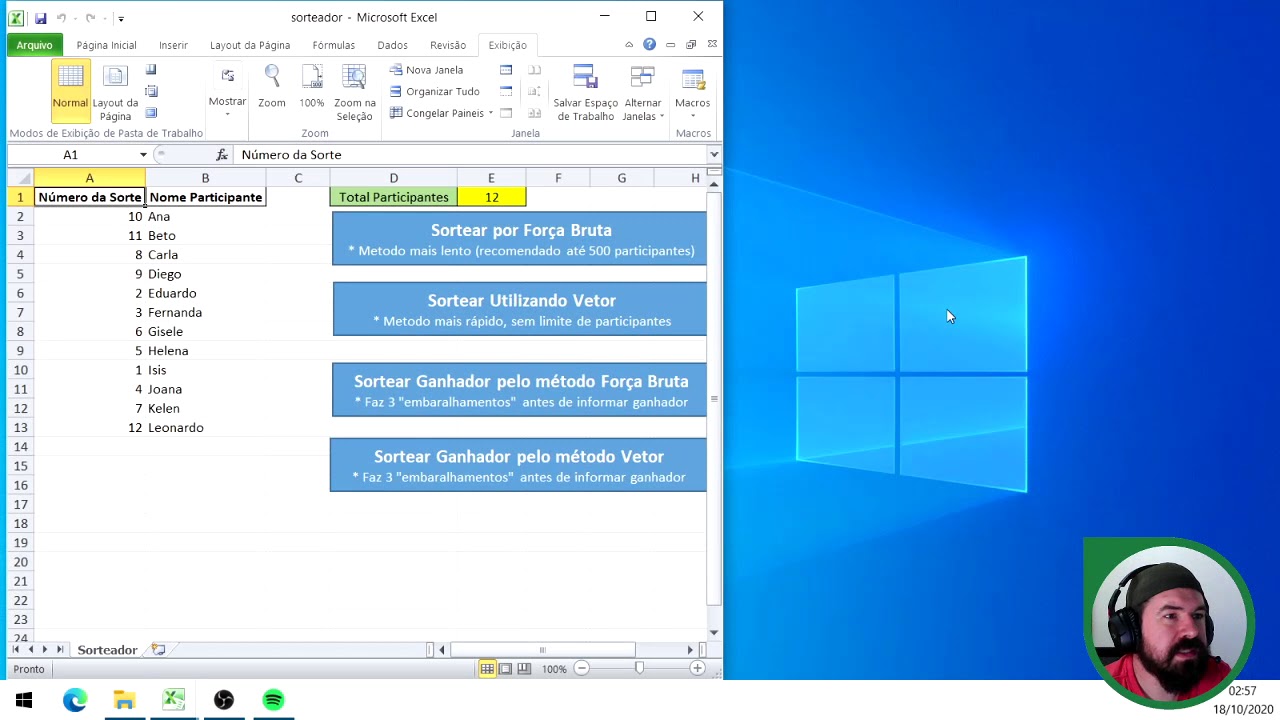 Sorteador de números em VBA - YouTube