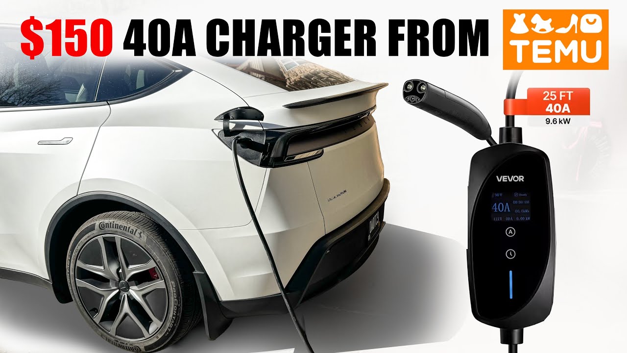 $150 Temu Tesla 40Amp Mobile Charger / Will it work? #tesla #temu - YouTube