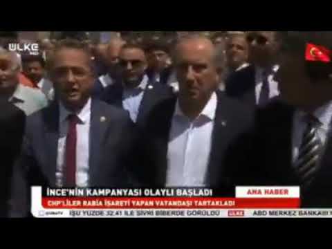 Kavgacı chpliler olay çıkardı rabia işareti yapan vatandaşa saldırdı