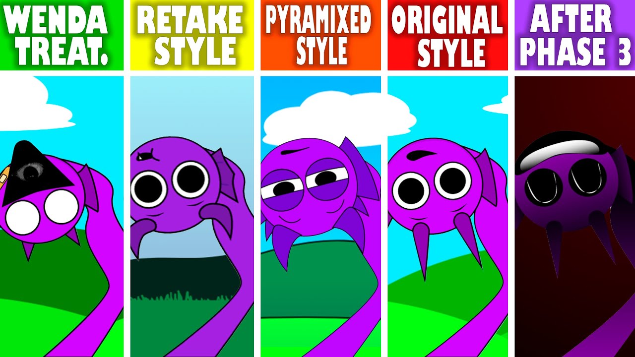 Sprunki Wenda Treatment VS Original Style VS Pyramixed Style VS Retake ...
