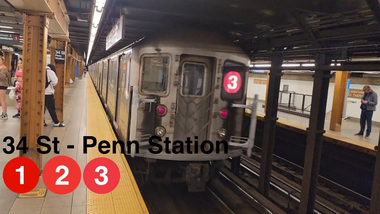 MTA NYC Subway: Lcl(1) and Exp(2)(3) Train Action at 34 St Penn Station ...