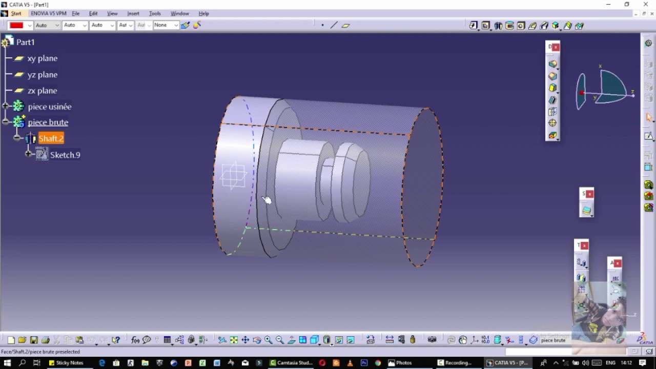 CATIA V5 - REALISATION D'UNE PIECE DE REVOLUTION EN TOURNAGE 2020 ...