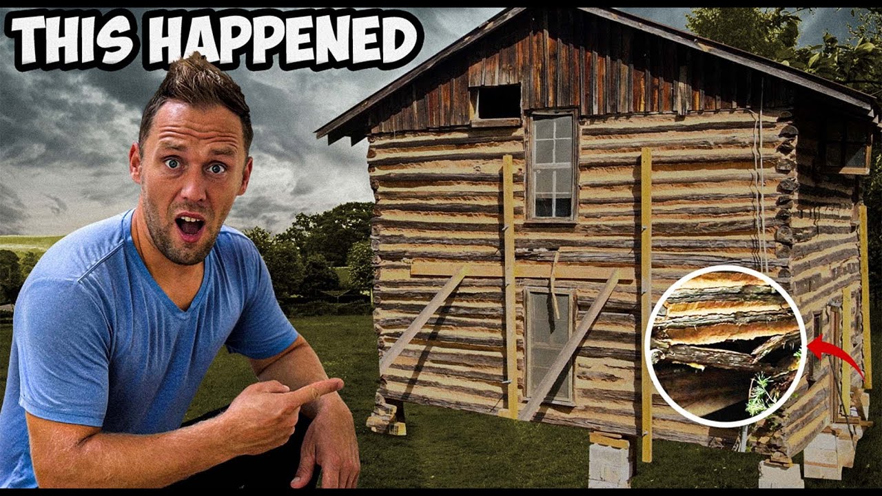 I Lifted This Old Log Cabin by myself , then THIS Happens | Episode 25 ...