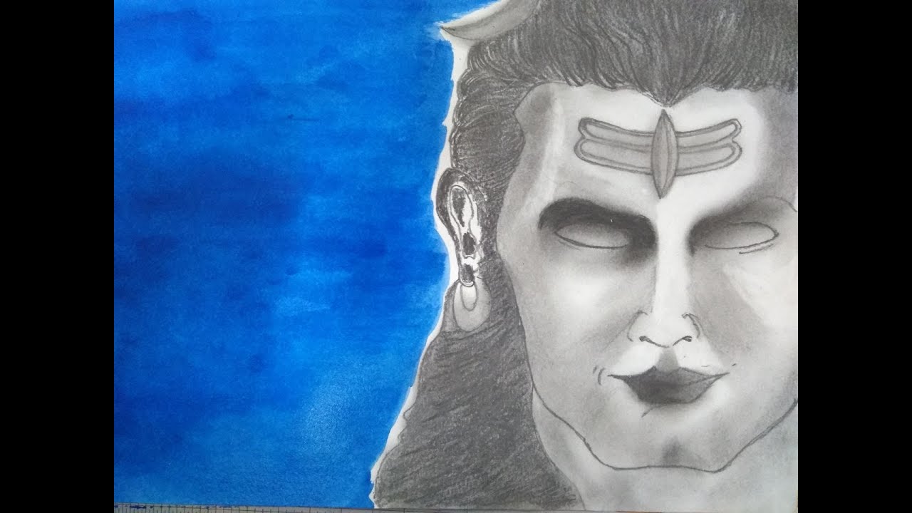 How to draw Shiva || Aadiyogi || Pencil and colour sketch - YouTube