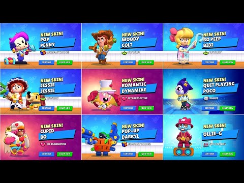 Unlocking All New Skins with Custom Backgrounds Brawl Stars December ...