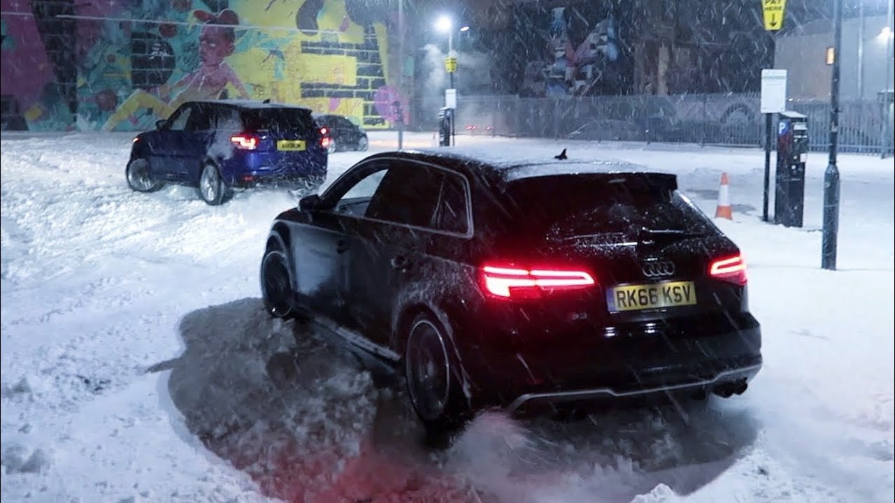AUDI S3 vs Range Rover SVR in the SNOW! *Nearly Ran Me Over* - YouTube