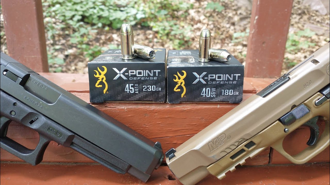 Browning X-Point Defense .40 S&W VS .45 ACP - YouTube