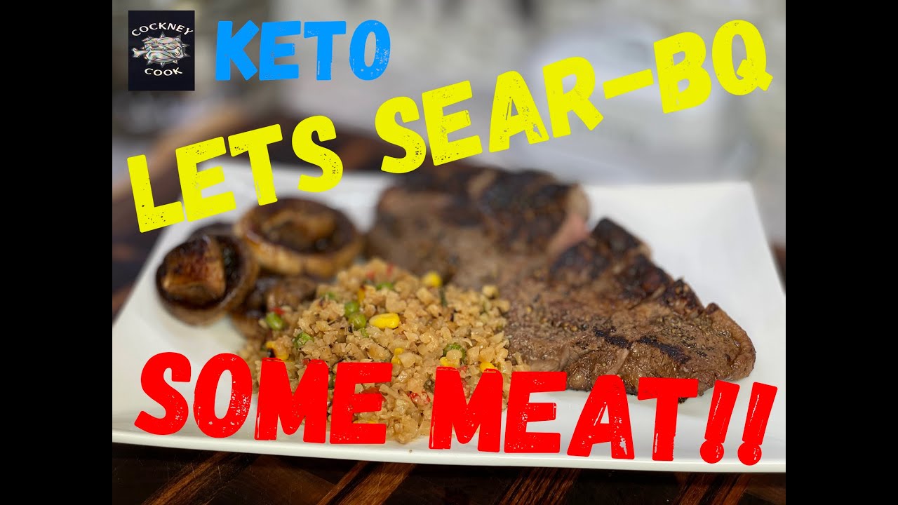 Grass-Fed New York Strip SearBQ-ed on the grill... - YouTube