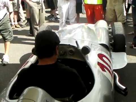 "シルバーアロー伝説マシン・メルセデスGP"Mercedes W196 Engine warming-up グッドウッド Goodwood ...