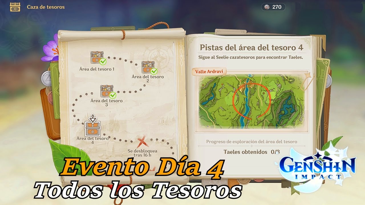 Pista del Área de Tesoro 4 Dia 4💎Caza de Tesoros💎Genshin Impact - YouTube
