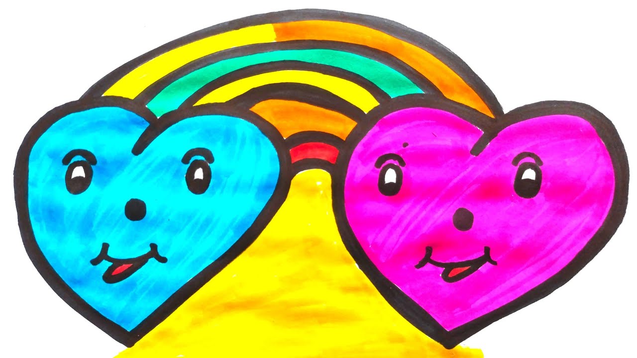 Rainbow Heart Drawing, How To Draw A Heart Rainbow, Easy drawing tips ...