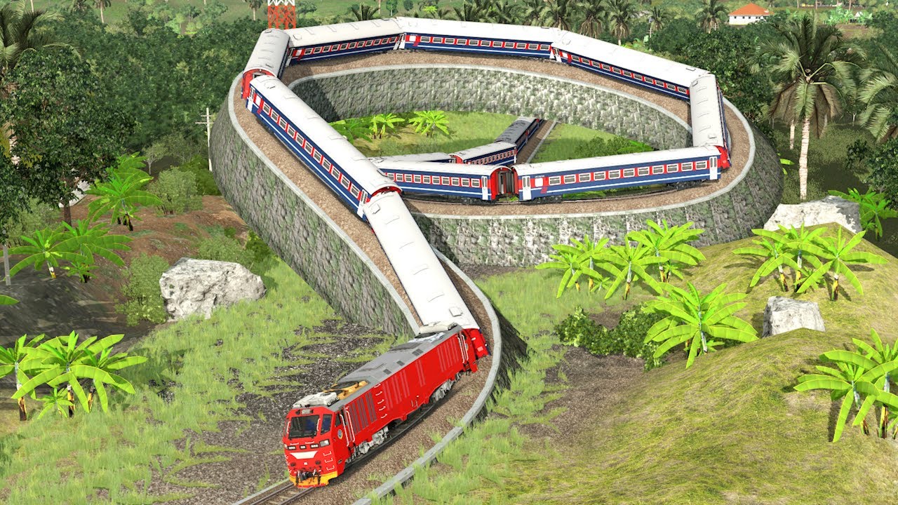 Kereta Api Berjalan Lewat Rel Melingkar Parah | The Train Runs Through ...