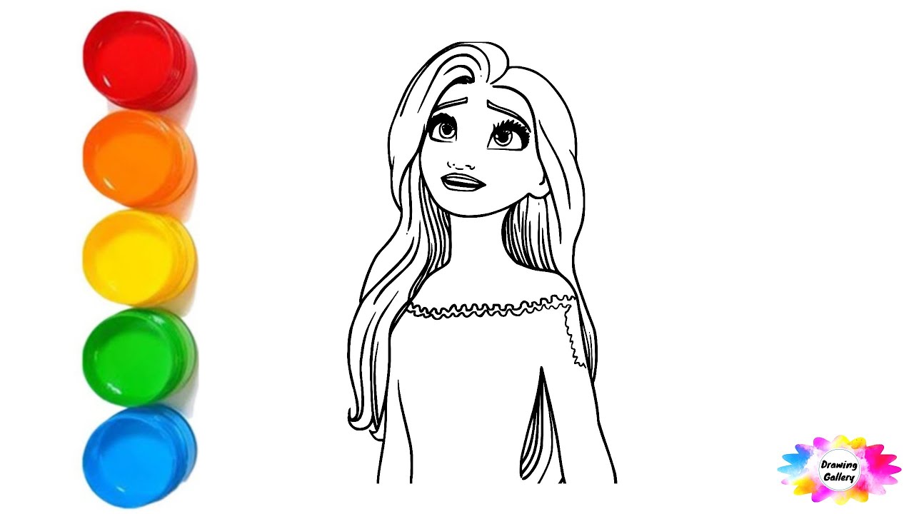 Frozen 3 Elsa Drawing, Painting, Coloring Pages | Let's Draw Frozen ...