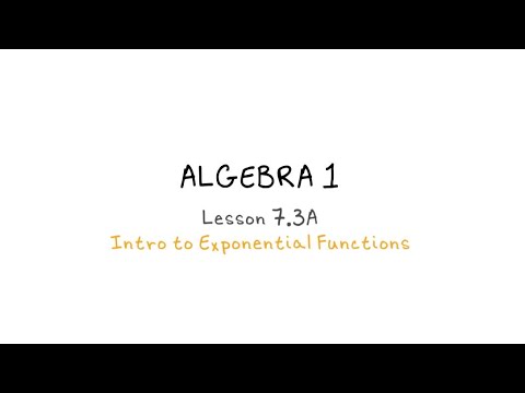 Algebra 1 - 7.3A Intro to Exponential Functions - YouTube