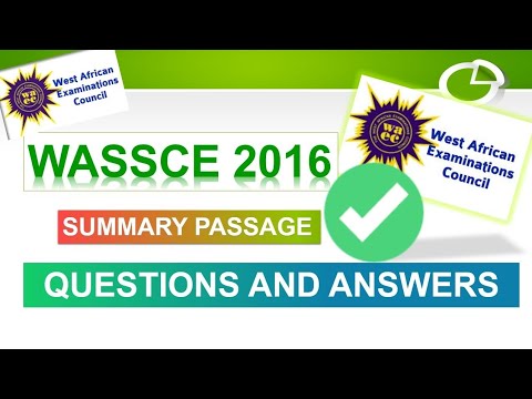2016 waec /wassce english language summary passage - questions and ...