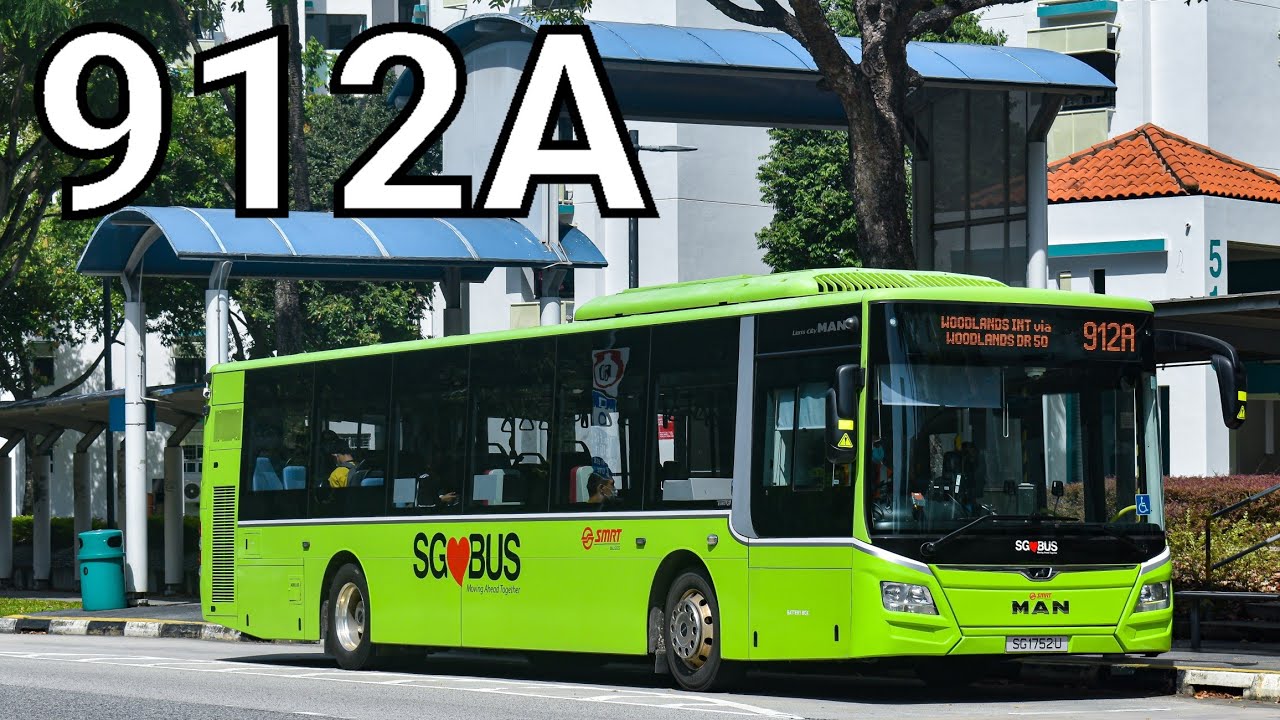SMRT Bus Service 912A [MAN NL323F (Euro VI) Joyride] - YouTube