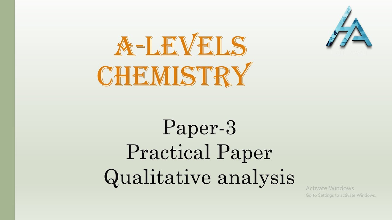 A Levels Chemistry Practical Paper 3 Ll Qualitative Analysis Part 1
