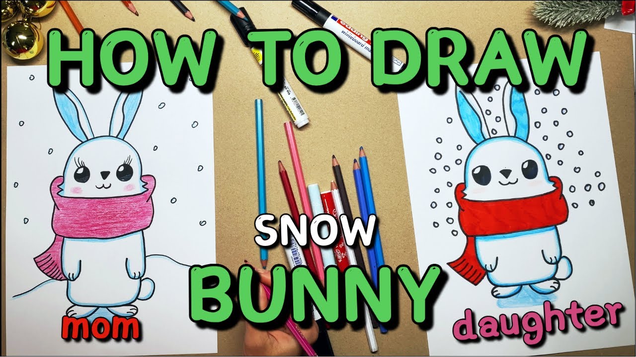 How To Draw A Snow Bunny | 2023 Simbol | DIY | Homemade - YouTube