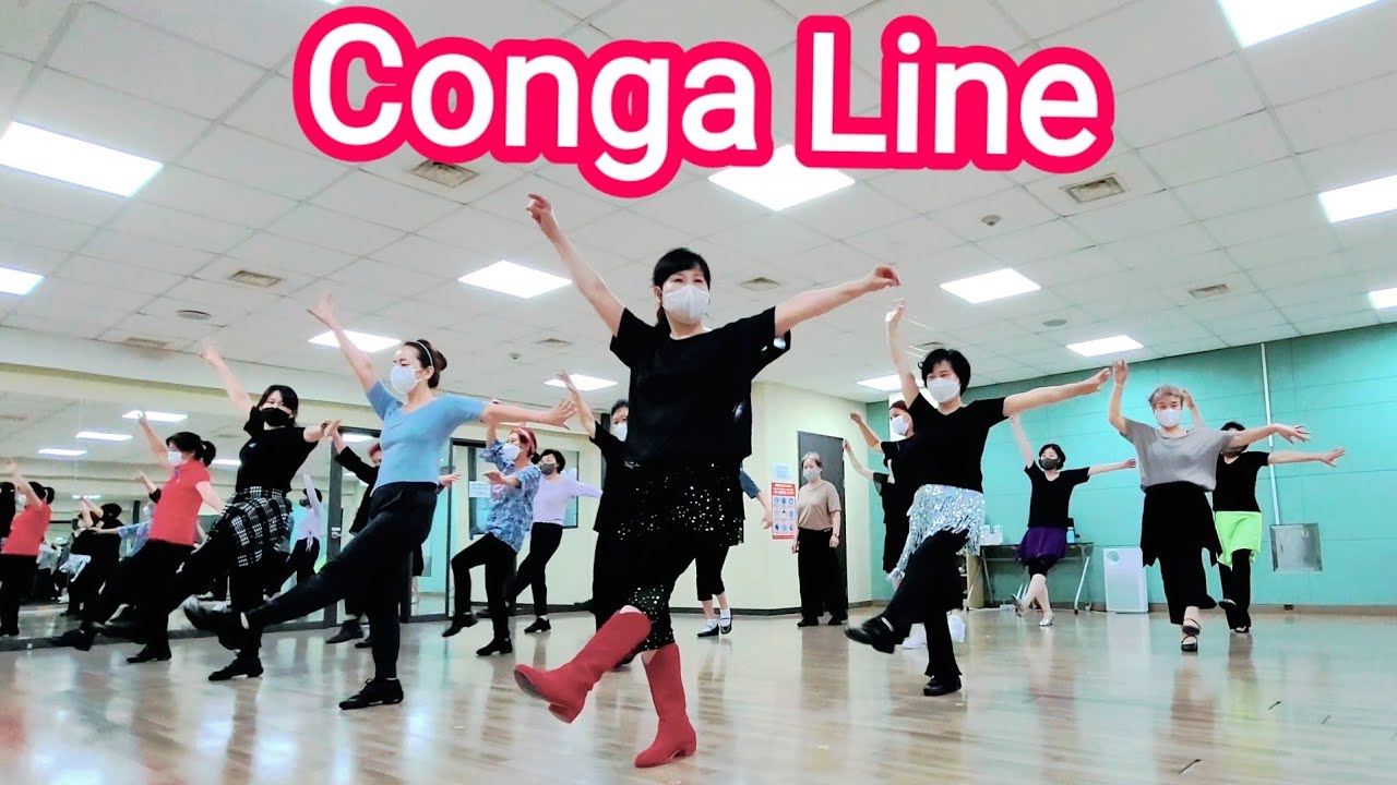conga Line (Low Improver) Line Dance - YouTube