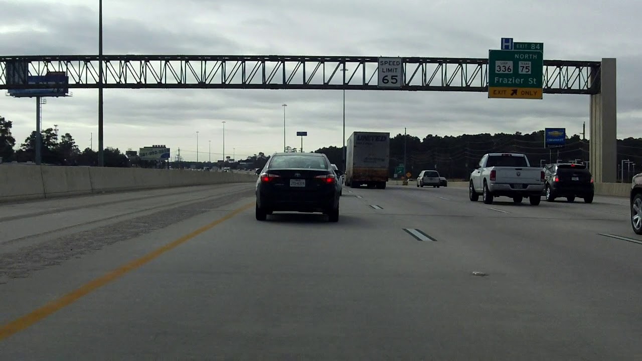 North Freeway (Interstate 45 Exits 88 to 79) southbound - YouTube