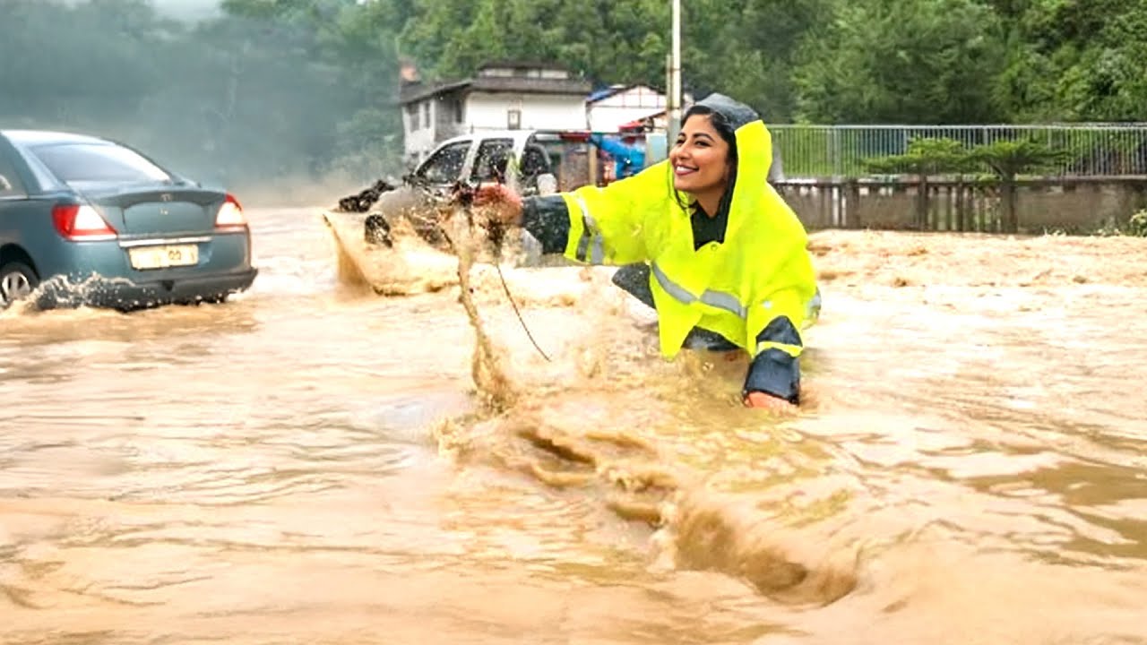 Releasing the Clog Cleaning Culvert Drain Debris - YouTube
