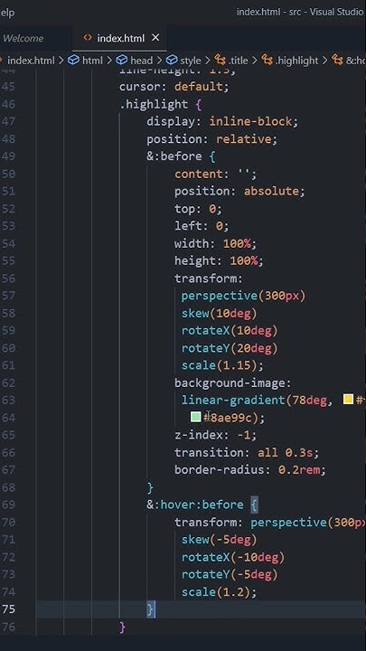 Skewed Rectangle Highlight Html Css Shorts Shortvideo Youtube