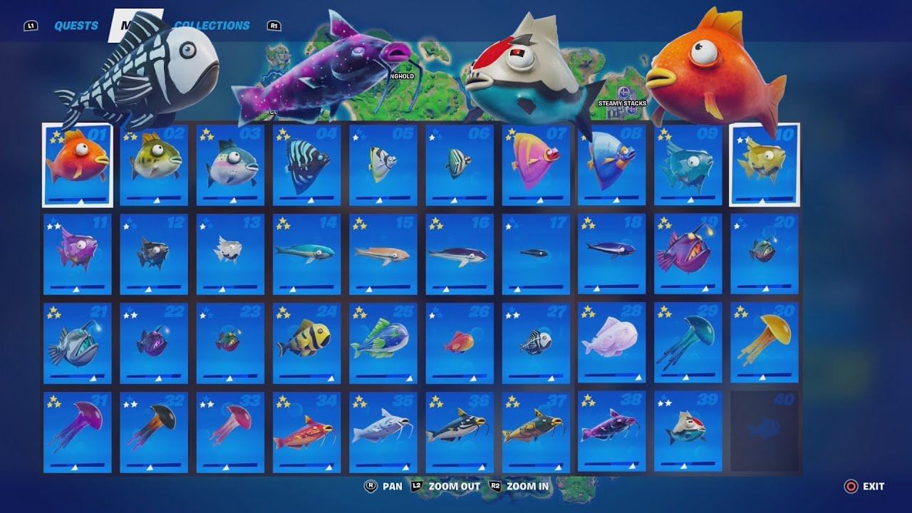 Almost EVERY Fish in Season 5 Fortnite - YouTube