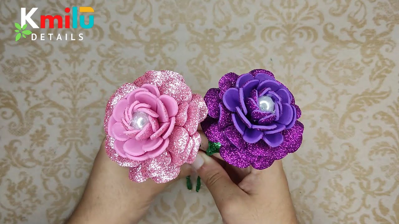 🌸 Rosa en foami 🌸 / Idea para regalar en este día de San Valentín 💘 ...
