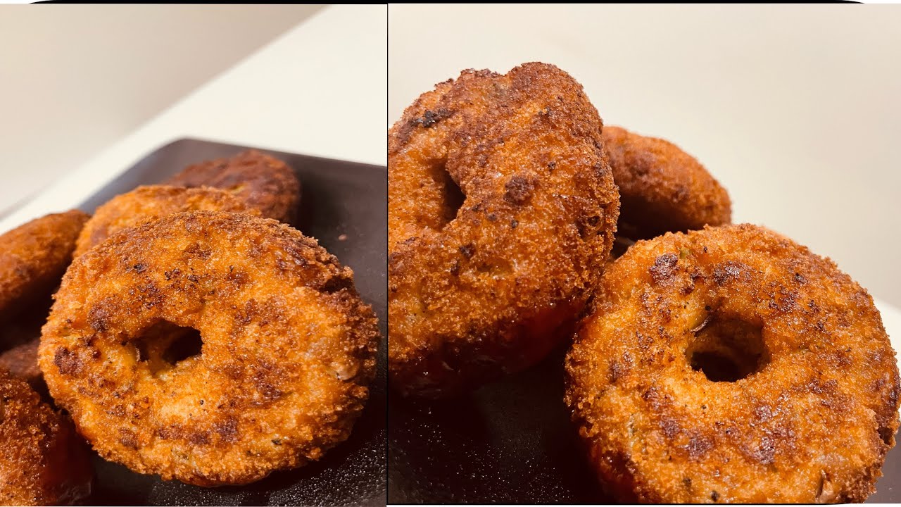 Chicken donuts recipe/ evening snack recipe/chicken snack recipe - YouTube