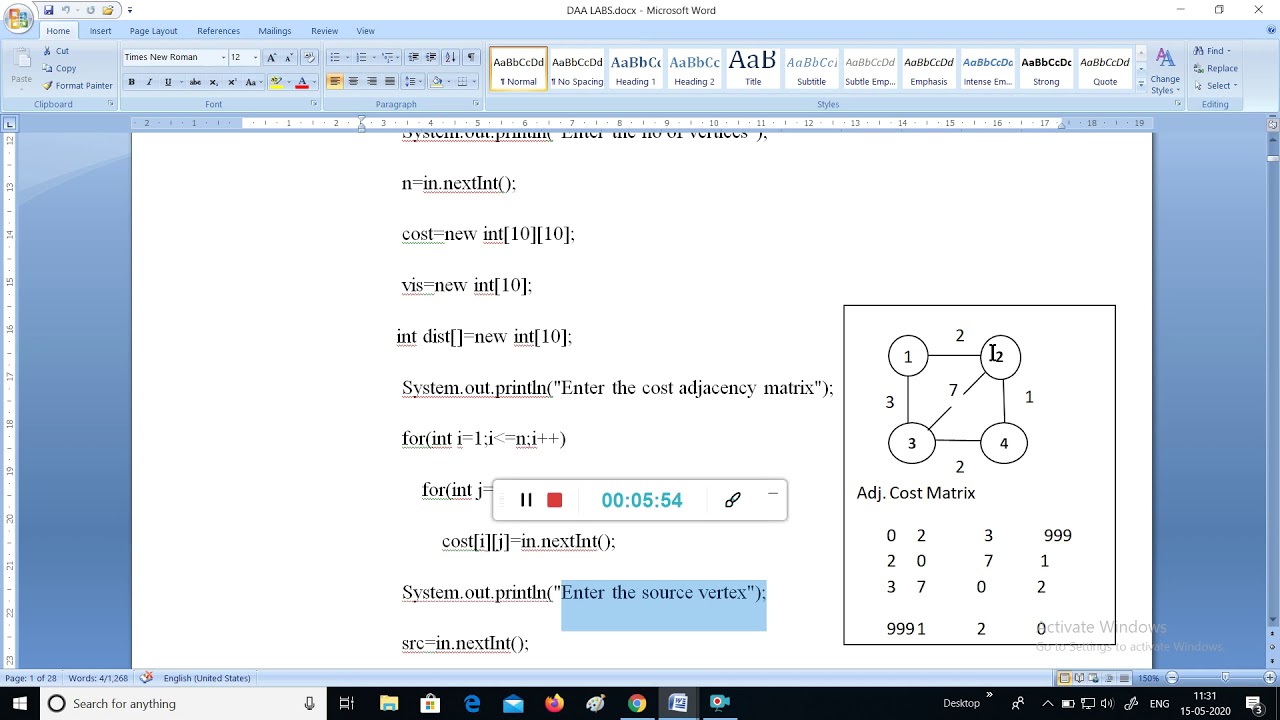 DAA 7 Lab Experiment - YouTube