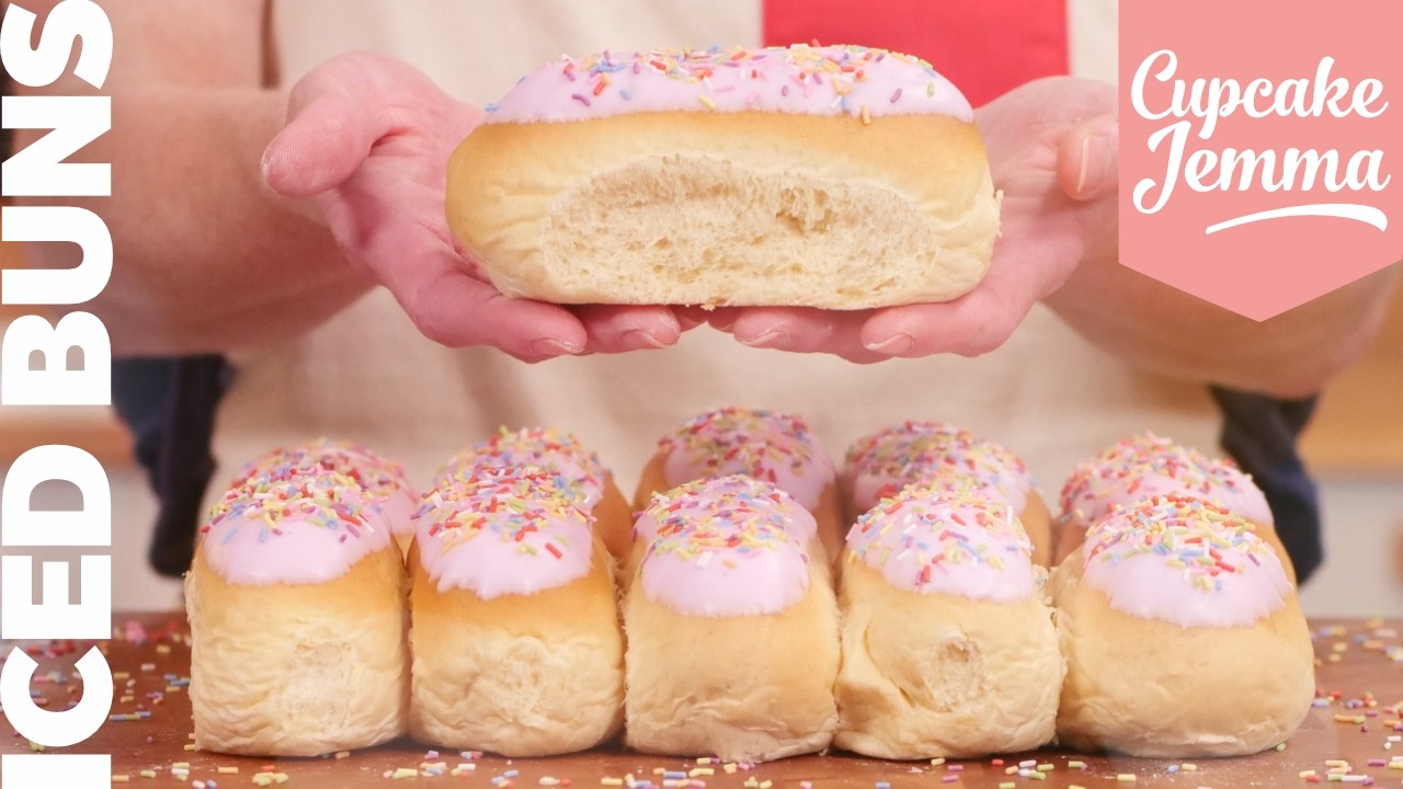 Recipe for ICED BUNS | Mindful Bakes | Cupcake Jemma - YouTube