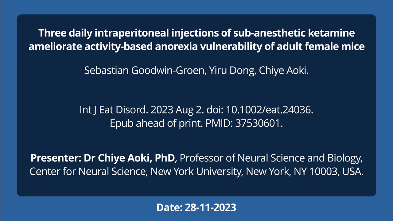 51. Three daily intraperitoneal injections of sub-anesthetic ketamine ...