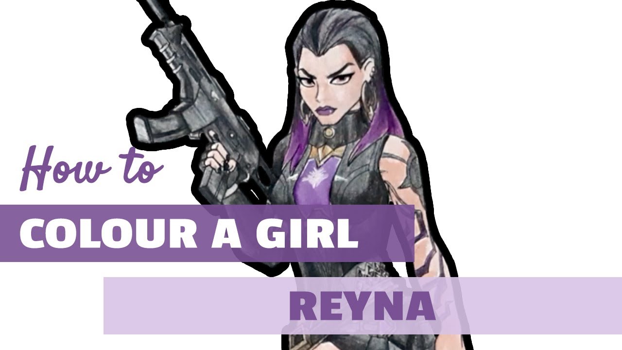 How to colour Reyna (Valorant) - Timelapse Drawing - YouTube