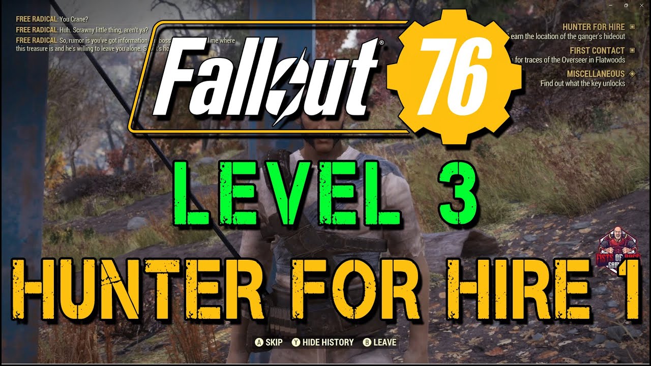 Fallout 76 - Level 3 Character - Hunter for Hire - Part 1 - YouTube