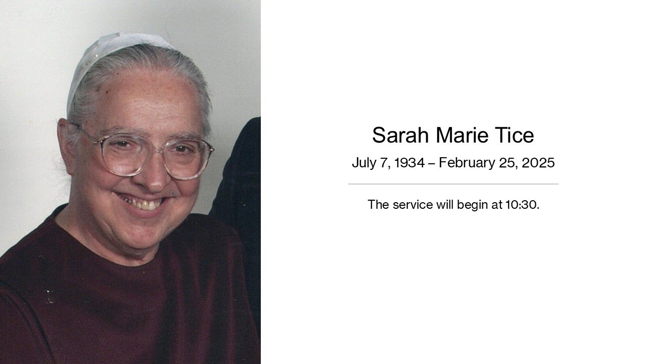 02/28/25 Sarah Marie Tice Funeral Service - YouTube