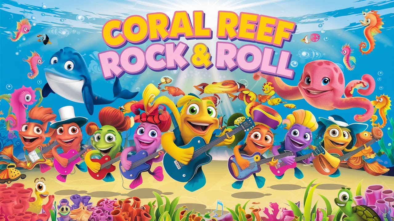 🎵 Coral Reef Rock and Roll 🐠🎸 | Fun Ocean Animal Dance Song for Kids! 🎤 ...