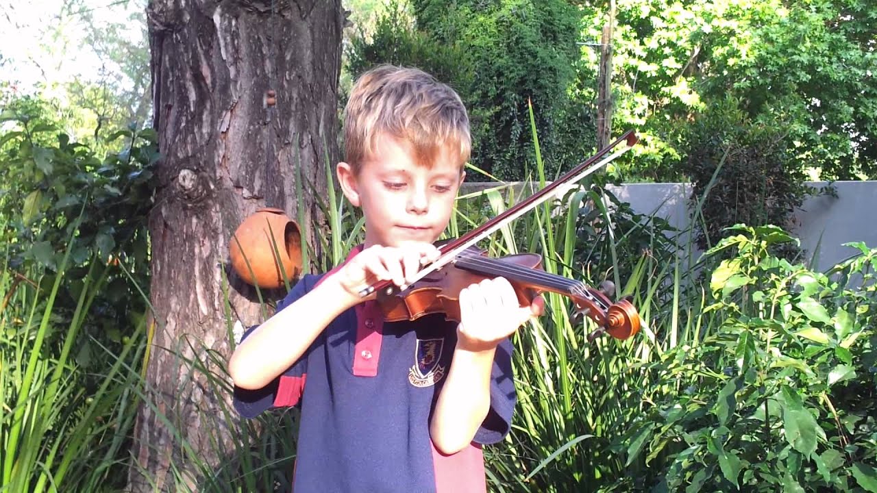 Jamie practicing his violin in the garden - YouTube