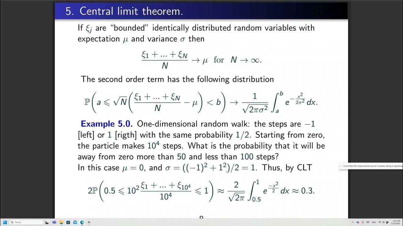 3. Central limit theorem. Random walk. - YouTube