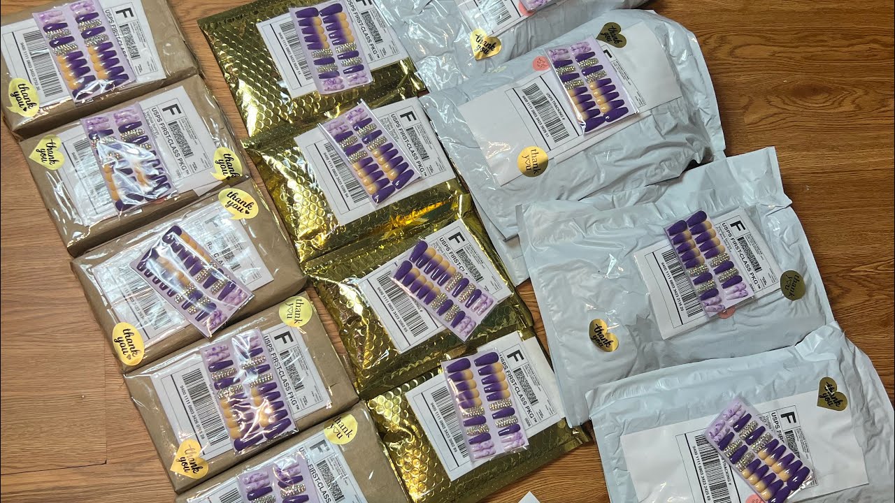 How to pack press on nails | Press on nail vendor - YouTube